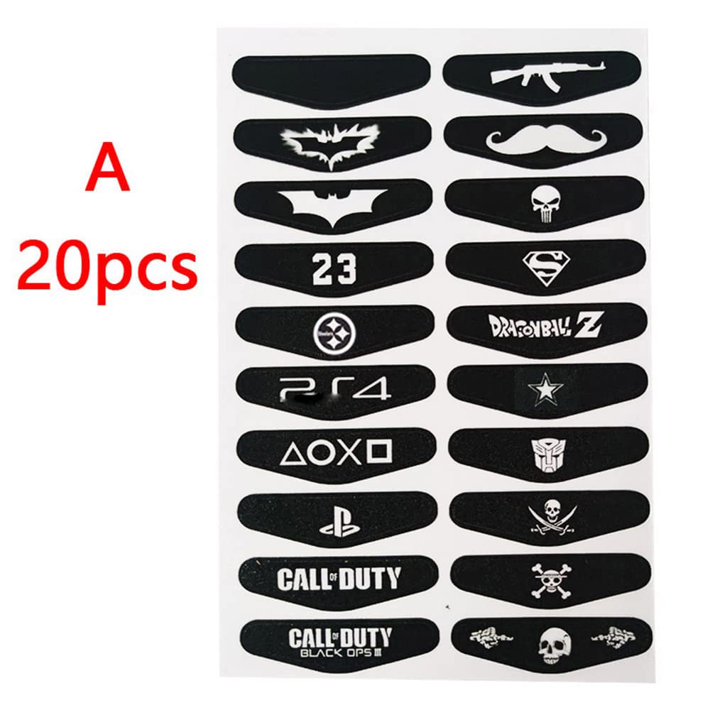 LED Light Bar Cover Decal Skin Stickers for PS4 / PS4 Slim / PS4 PRO Controller Gamepad Stickers Led Light Sticker (20pcs A + 20pcs B)