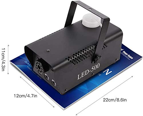 Fog Machine, BZBRLZ 500W Smoke Machine with 13 Colorful LED Lights Effect, 2000CFM Fog with 30cm Wired Receiver and 2 Wireless Remote Controls, Perfect for Wedding, Halloween, Christmas Party (A)