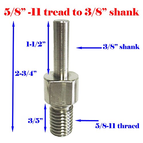 MTP Core Drill Bit Adapter 5/8"-11 Thread Male to 3/8β Shank Diamond Power Drill