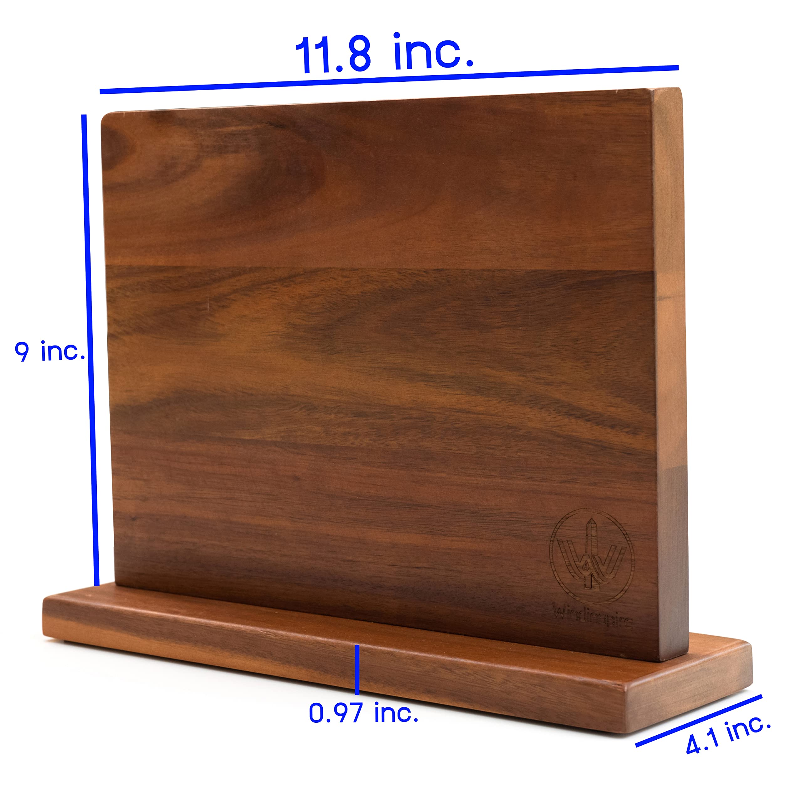 Magnetic Knife Block Made from Waterproof Acacia Wood Double Sided Built in Powerful Magnetic Strip for Dozen Knives Storage