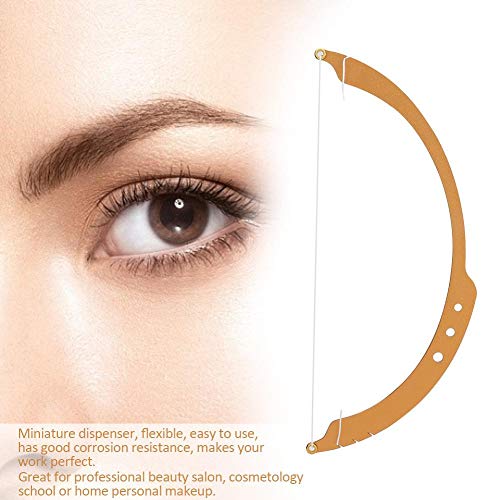 Eyebrow Mapper with Strings, String/symetric brow drawing marking ruler, Microblading Line Marker Ruler Eyebrow Tattoo Measuring Tool With 10pcs Thread Lines for Eyebrow Mapper(Gold)