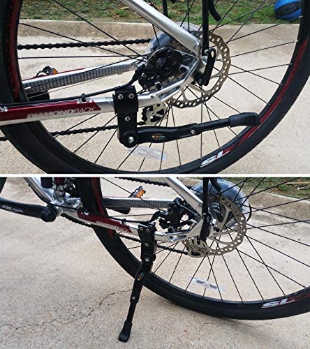 TOPCABIN Bicycle Adjustable Aluminium Alloy Bike Bicycle Kickstand Side Kickstand Fit for 22" 24" 26"- Black