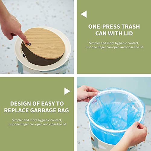 Small Trash Can with Lid for Bathroom Kitchen Office Diaper Seamless flat dragons ornament for kids Dragons fighting clouds Bedroom Garbage Trash Bin Dog Proof Waste Basket Cute Decorative
