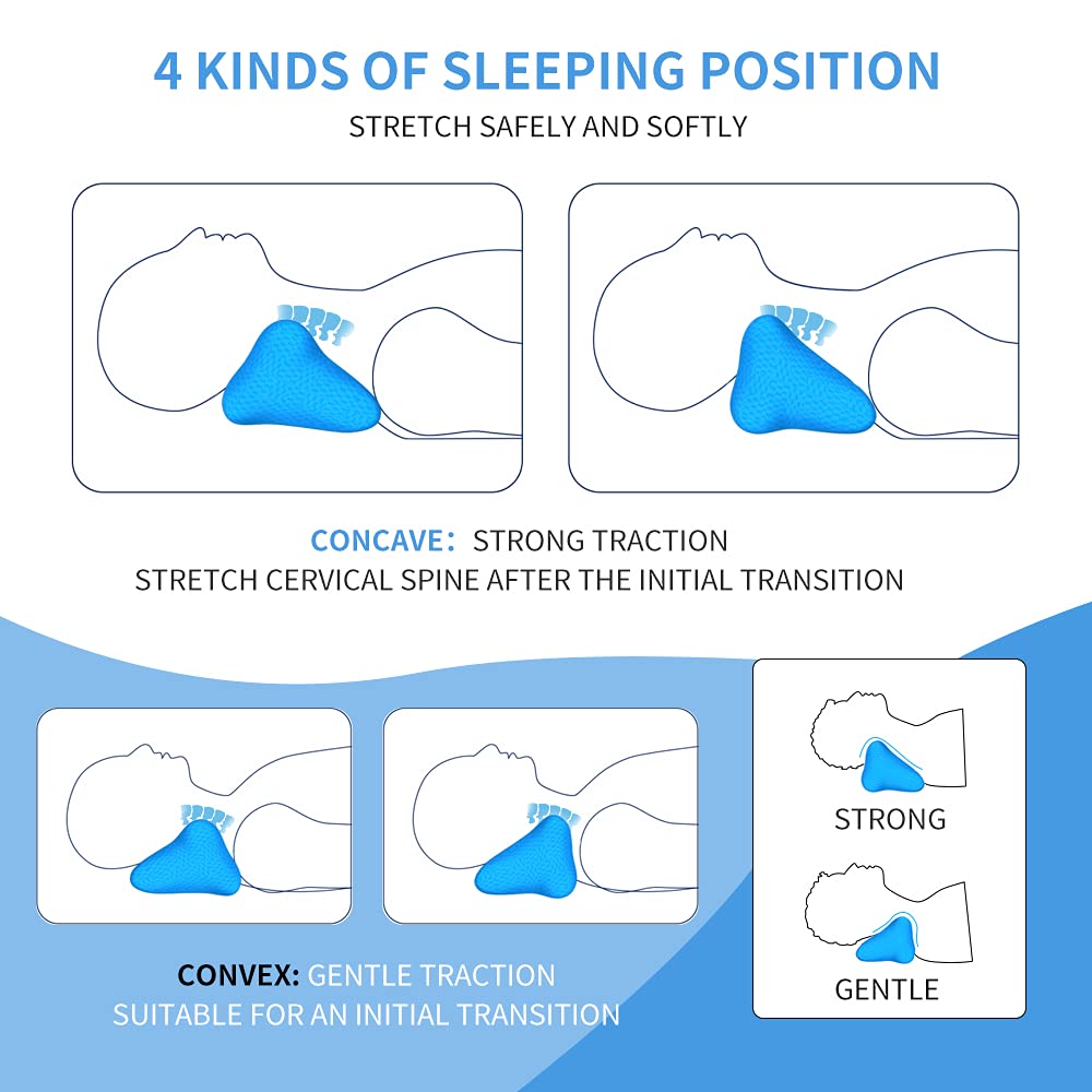 Familycrazy Neck Stretcher Chiropractic Pillow, Neck and Shoulder Relaxer, Cervical Neck Traction Device for TMJ Pain Relief, Neck Massage for Cervical Spine Alignment, Chiropractic Pillow