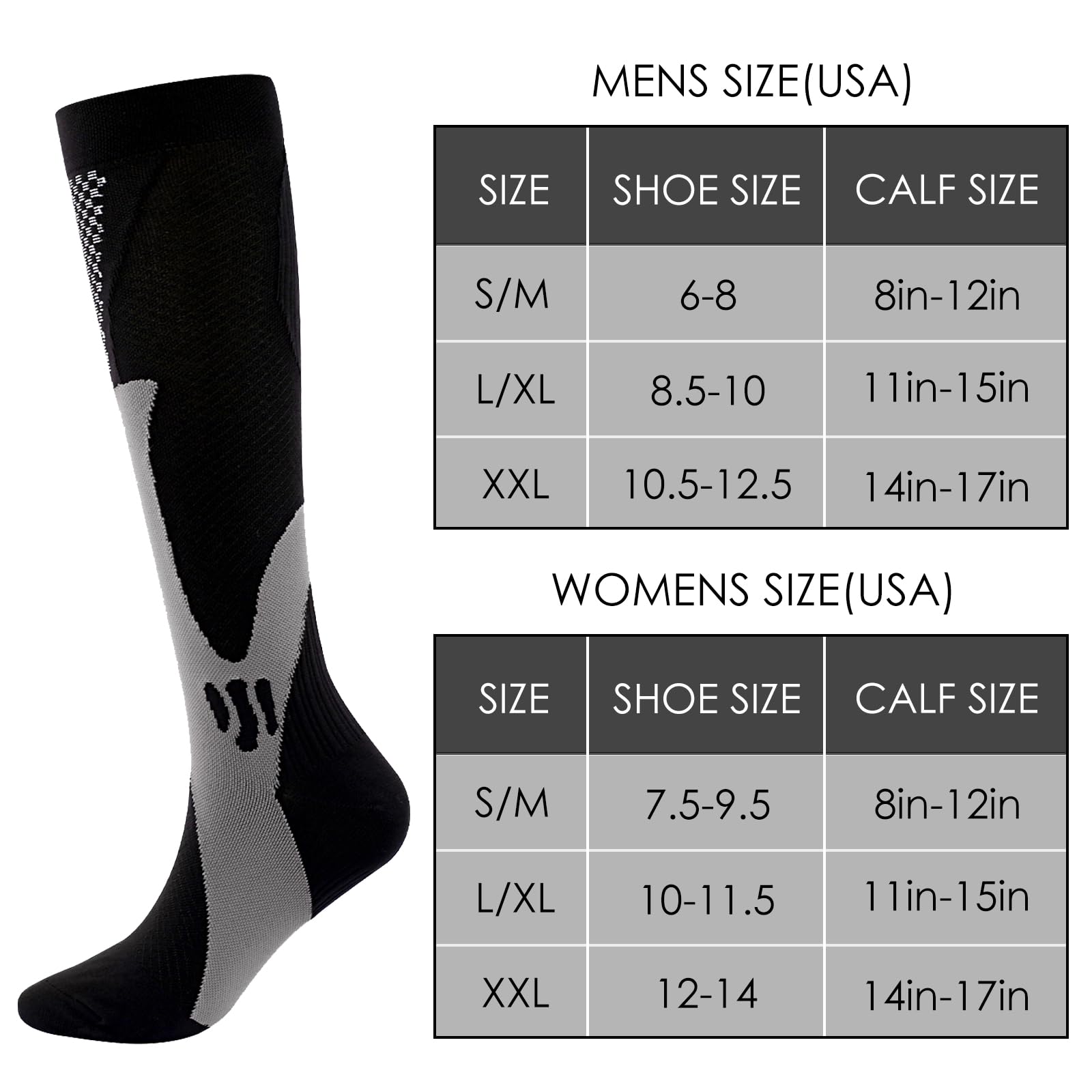 Linkidea 6 Pairs Soccer Socks, Mid-Calf Protective Sports Socks, Thick Outdoor Running Training Compression Socks (as1, alpha, x_l, xx_l, regular, regular)