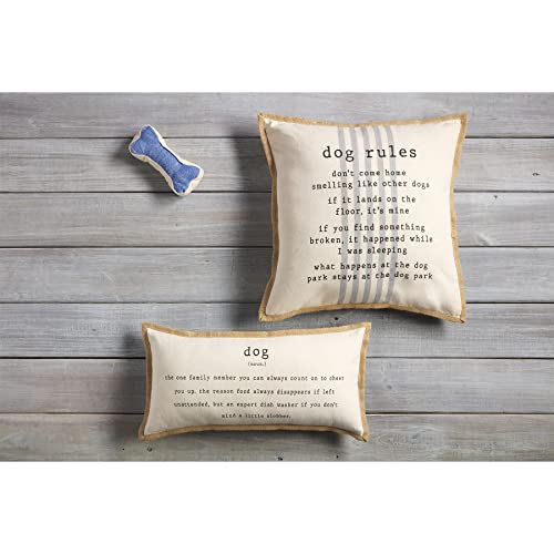 Mud Pie Dog Jute Pillow, 22" x 11", Definition