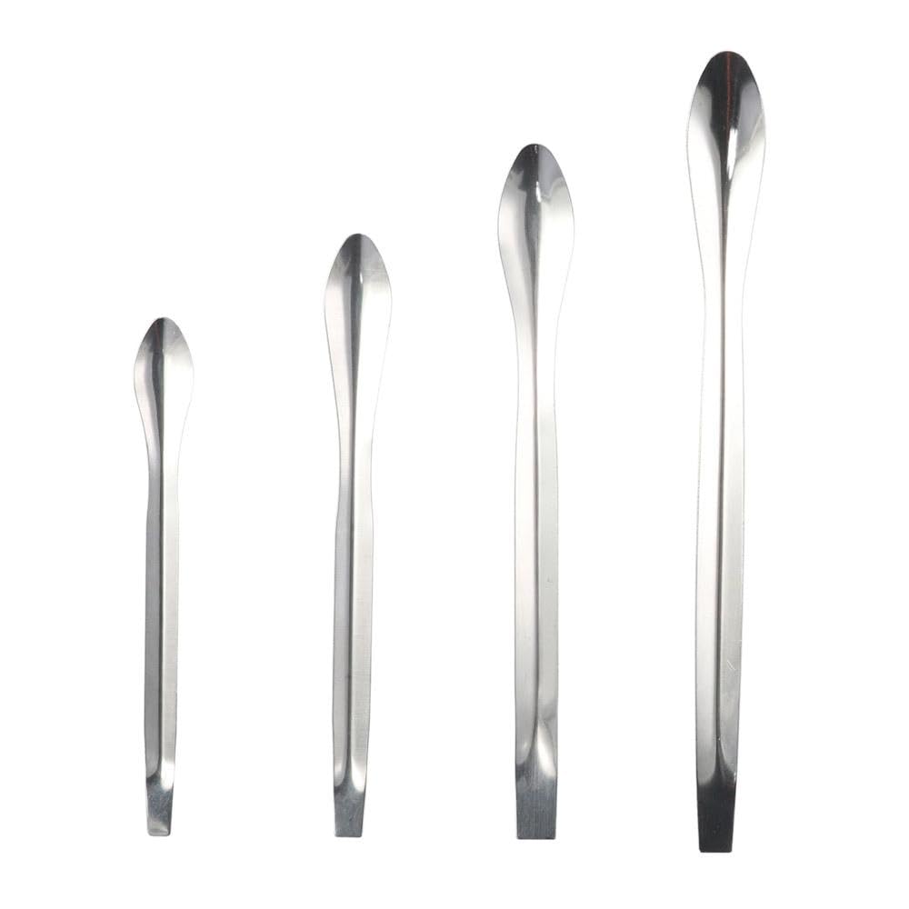 SHUATI Laboratory Measuring Spoon Stainless Steel Multi-Purpose Silver Micro Sampling Scoop Durable Lab Spatula for Powders Gel Cap Filler