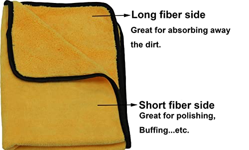 Simple Houseware Professional Grade Ultra Plush Premium Microfiber Towels, 410 GSM (16 inch x 24 Inch) (6 Pack) - Safe for Car Wash, Home Cleaning & Pet Drying Cloths