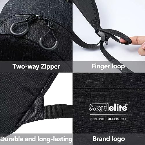 Soulelite Original Design 10L Hiking Backpack, Cycling Shoulder Bag, Lightweight Outdoor Travel Backpack - Suitable for Travel, Camping, Cycling(BLACK)