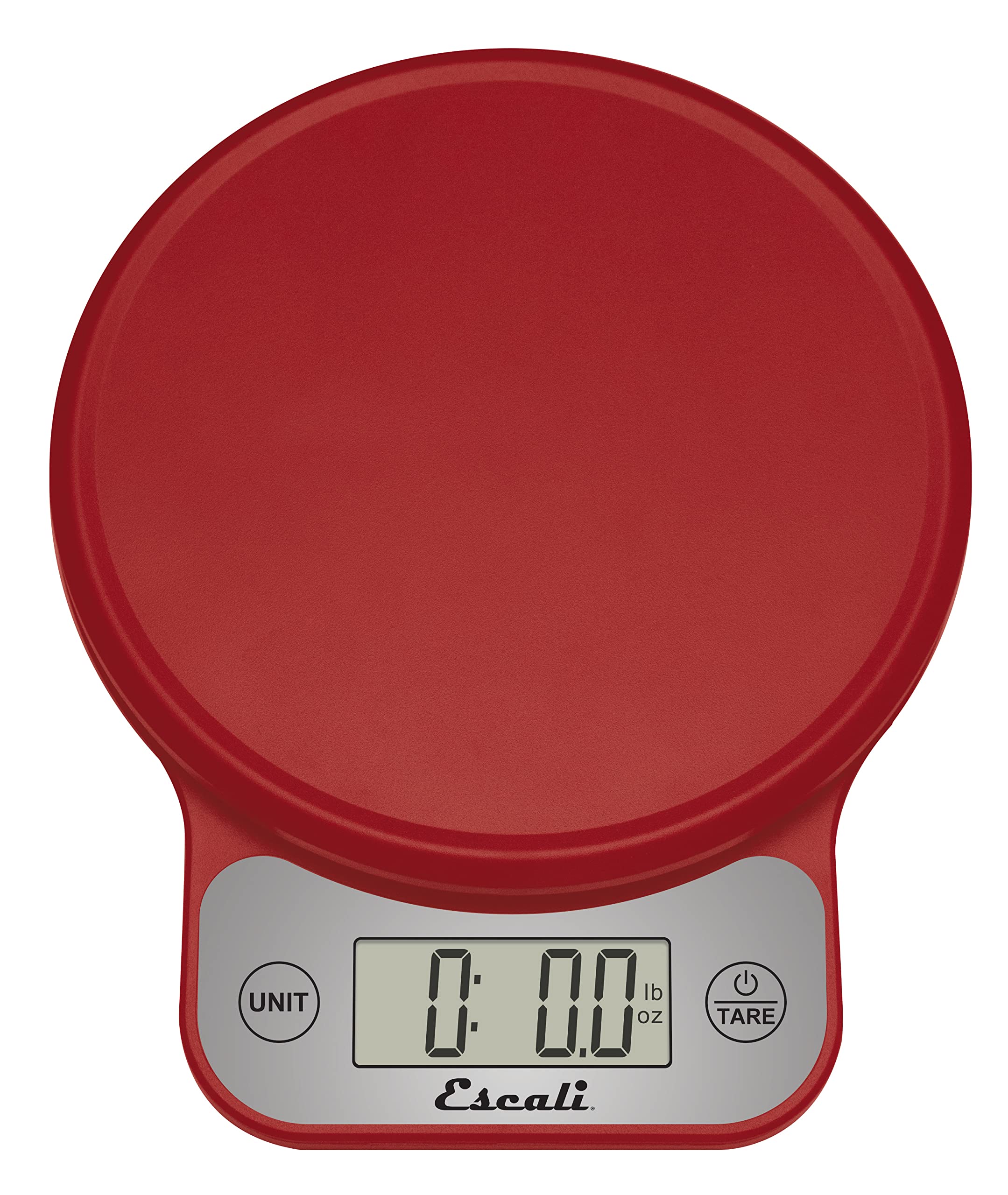 Escali Telero Digital Food Scale, Multi-Functional Kitchen Scale, Precise Weight Measuring and Portion Control, 7.62 x 6.1 x 1.28 inches, Red (T136)