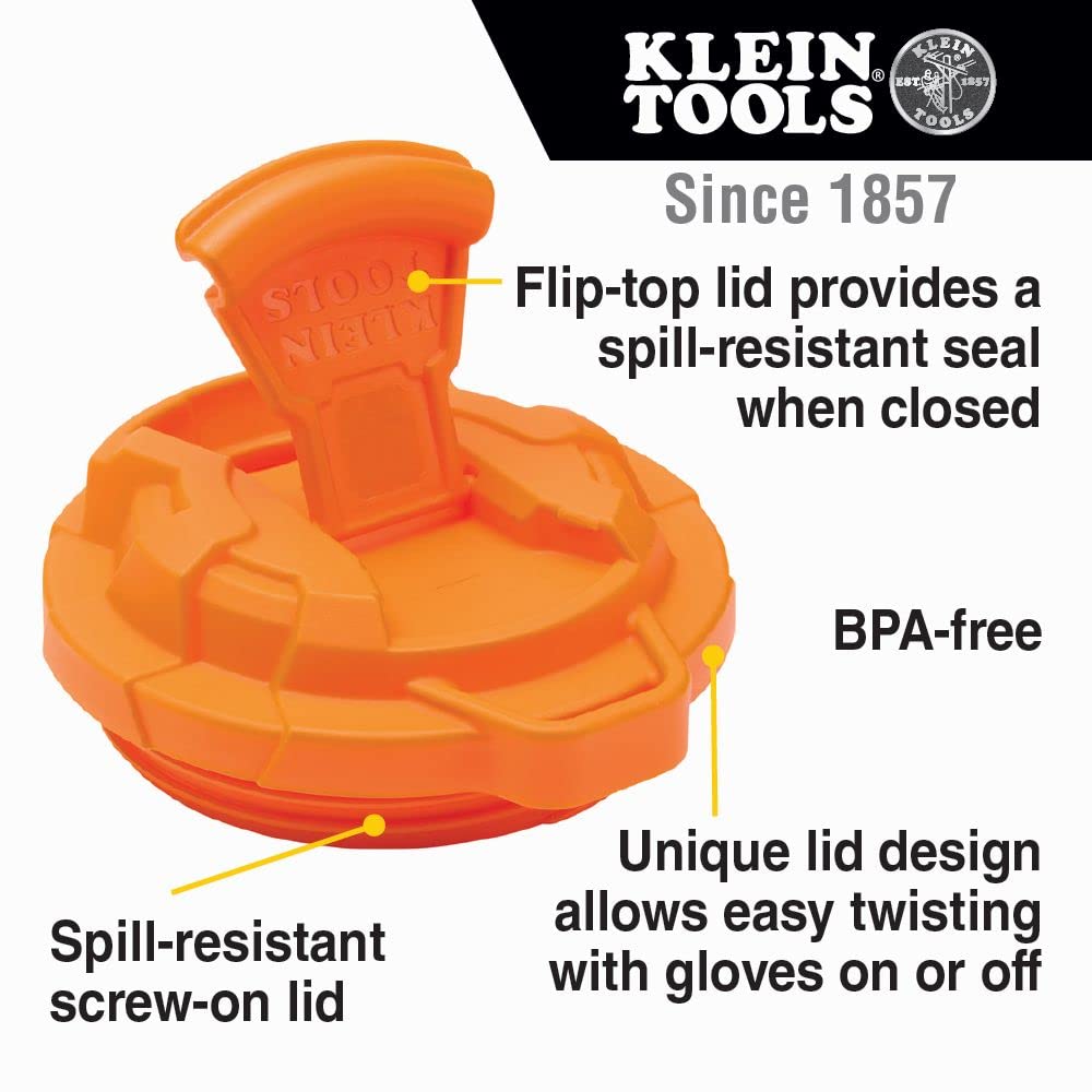 Klein Tools 20 oz. Tradesman's Tumbler with Flip-top Lid + Electrician's Pocket Knife