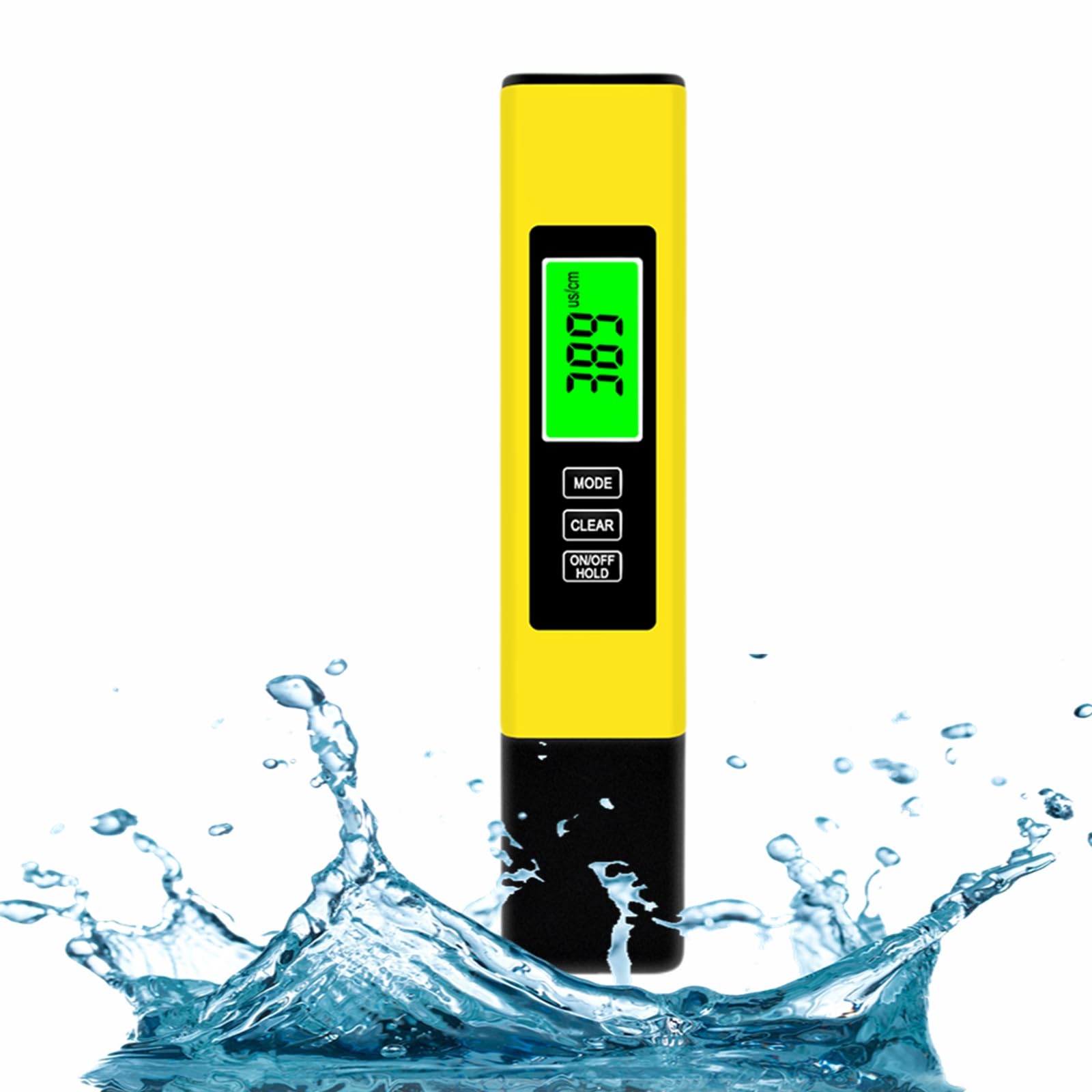 TDS Meter Digital Water Quality Tester,EC Meter & Temperature Meter 4 in 1,for Ro-Rodi System Drinking Water,Water Quality Tester 0-9990 PPM Measuring Range,1 PPM Increments(Yellow)