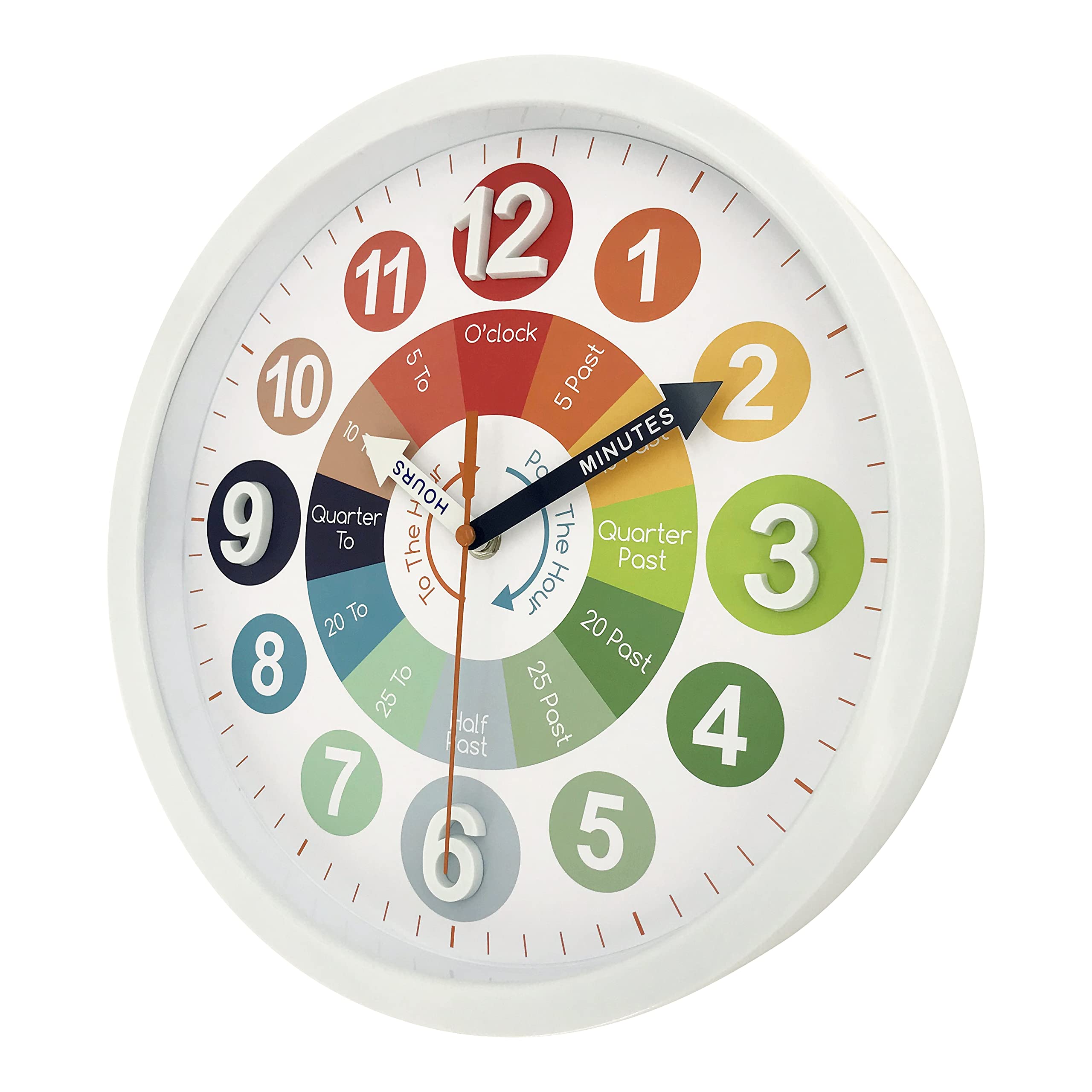 LINSHI & FORTUNE 12 Inch Learning Clock for Kids - Telling Time Teaching Clock