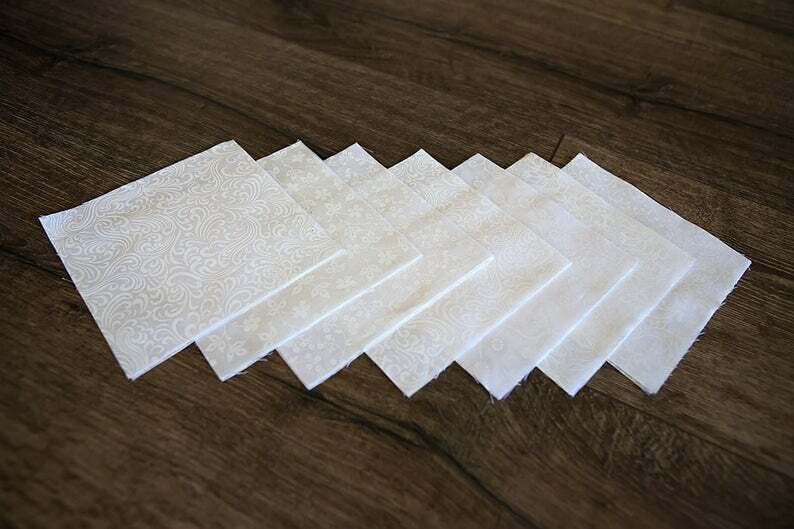 for 102 White on White pre Cut Charm Pack 5" Squares 100% Cotton Fabric Quilt