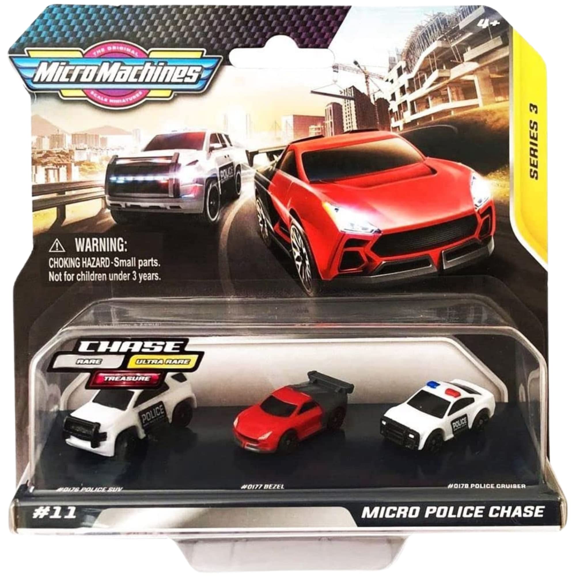 Micro Machines Series 2 & 3 Twin Packs - 6 Car Bundles - (0193 Micro Police Chase #11 & 0010 Micro City #06)