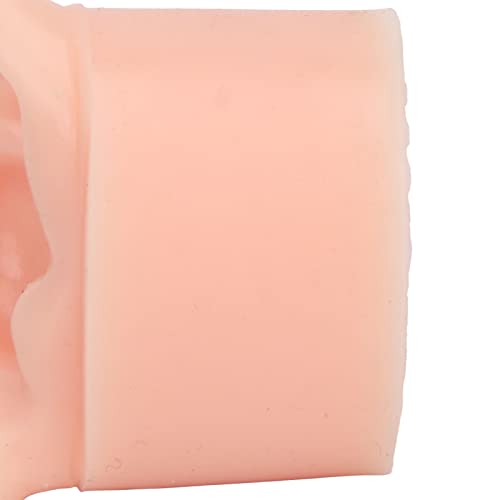 Piercing Ear Model, Light Skin Color Silicone Ear Model Teaching Tool Reusable Simulation for School (Left)