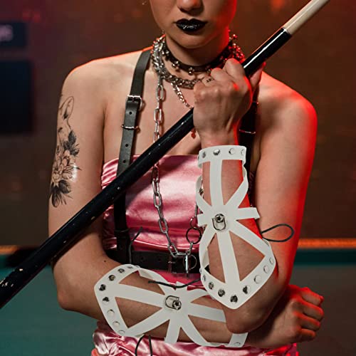 LIOOBO Archery Arm Guards Goth Clothes 2Pcs Punk Cosplay Gauntlet Punk Accessories Punk Style Bracers Vintage Wrist Band Cosplay Arm Band Renaissance Accessories