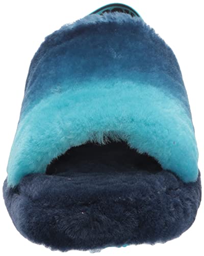 UGG K Fluff Yeah Gradient Slipper, Blue Combo, 5 US Unisex Big Kid