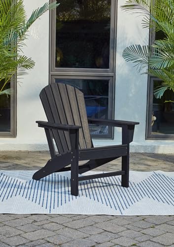 Signature Design by Ashley Sundown Treasure Cottage Weather Resistant Outdoor Adirondack Chair, Black