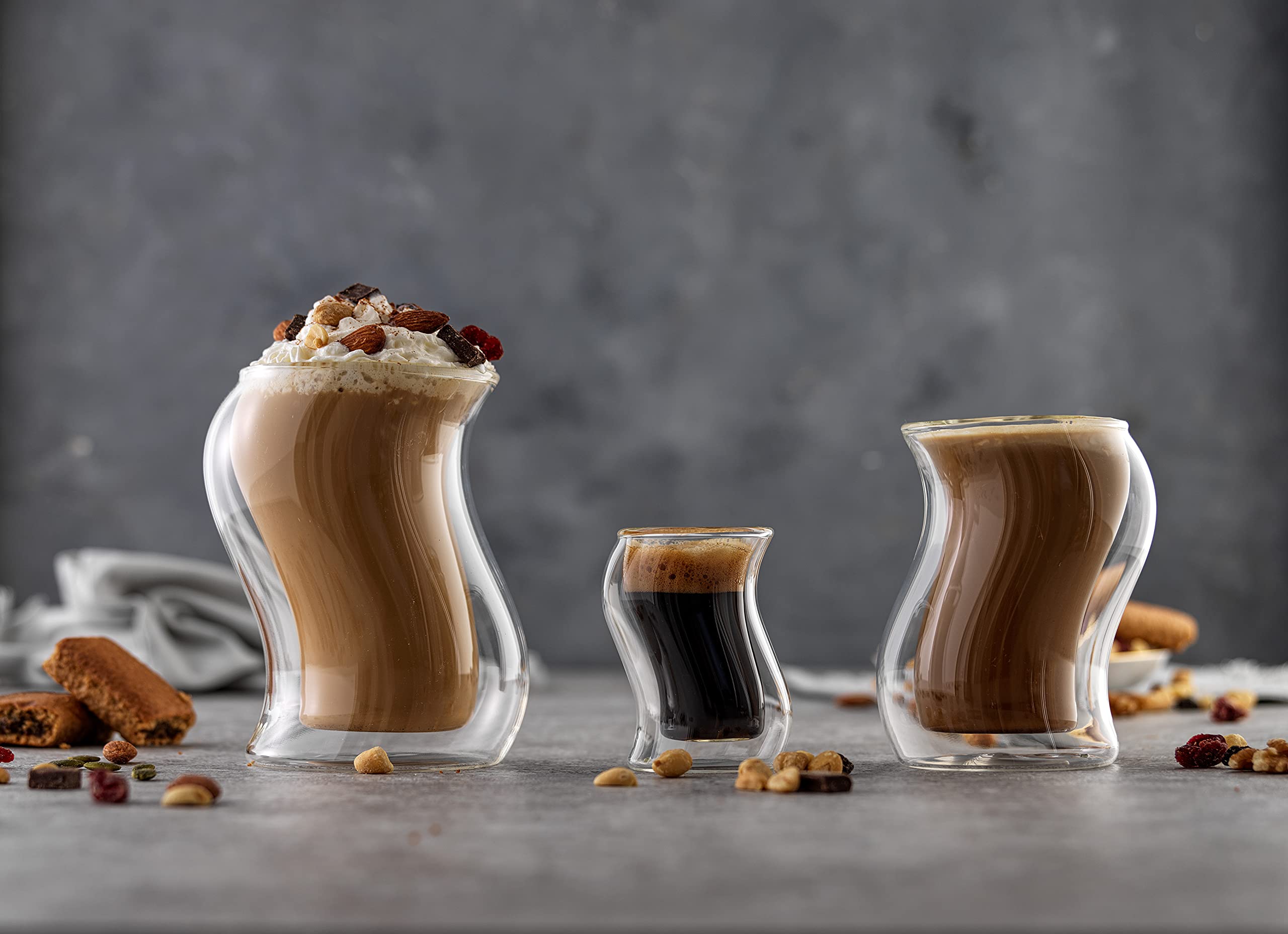 JoyJolt Pivot Espresso Shot Glass – Set of 2 oz Espresso Cups with Unique Design – Double Walled Thermo Espresso Glasses for Home or Professional Bar Use– Set of 2 Thermal Glassware for Morning Coffee