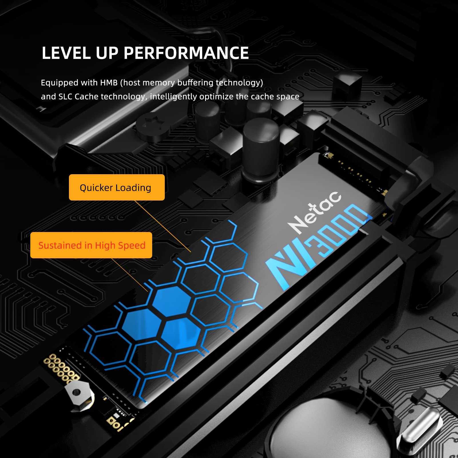 Netac 1TB NVMe PCIe Gen3x4 M.2 Internal Solid State Drive Up to 3,100 MB/s with Aluminum Heatspreader 300TBW, Built for Gaming
