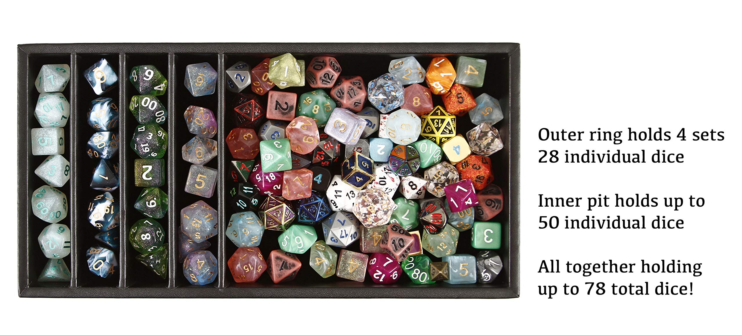 Forged Dice Co. Dice Battle Pit Dice Tray - 2 Dice Trays in 1 with Staging Area - Rolling Tray and Storage Compatible with Any Dice Game, D&D and RPG Gaming - Blue