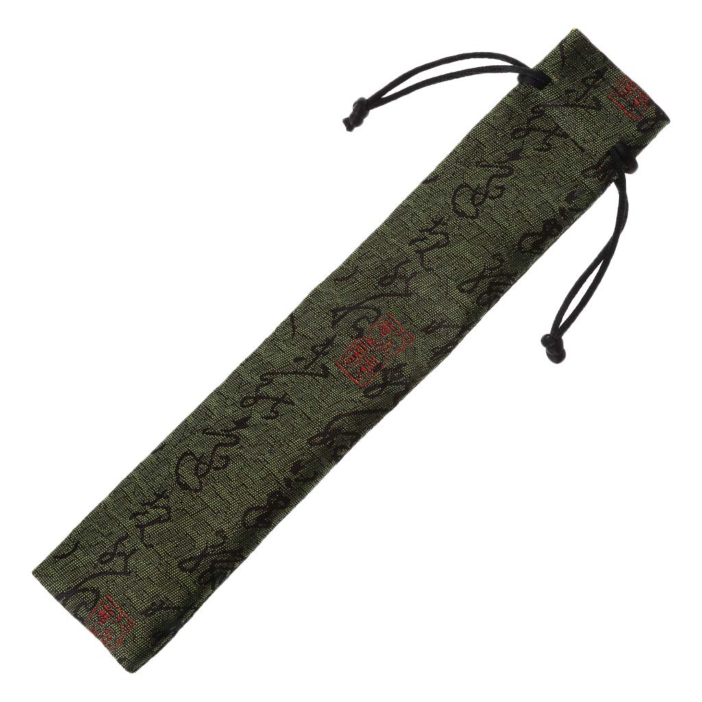 LIQURIJU Fan Pouch Chinese Calligraphy Style Decorative Folding Hand Fan Bag Dustproof Holder Protector Pouch Case Cover Gifts Purple