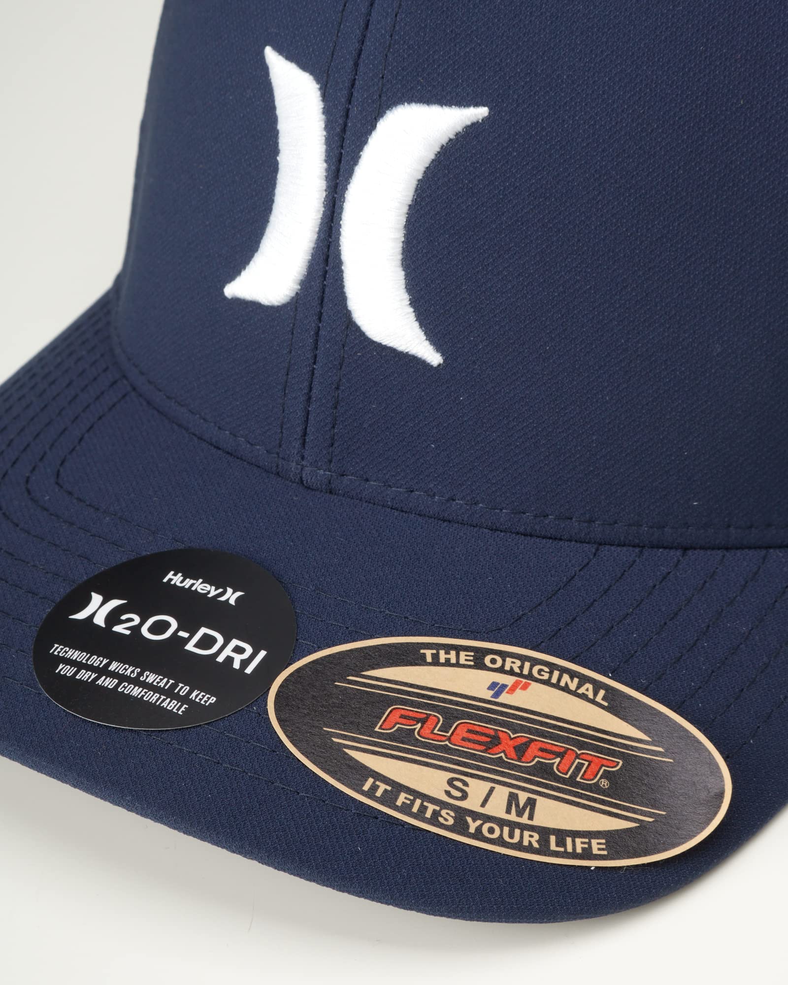 Hurley Men's Caps - One & Only Cap H2O Dri Flexfit Baseball Hats for Men (S-XL), Size Small-Medium, Obsidian