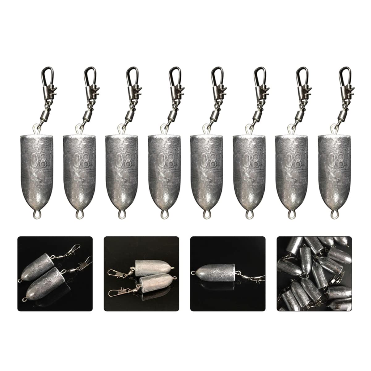 INOOMP Professional Bait Design Tools for Portable Worm Tackles Bottom Outdoor Bullet Silver Fishing Lure Practical Sinker Weights Lead Simple Useful Equipment Accessories