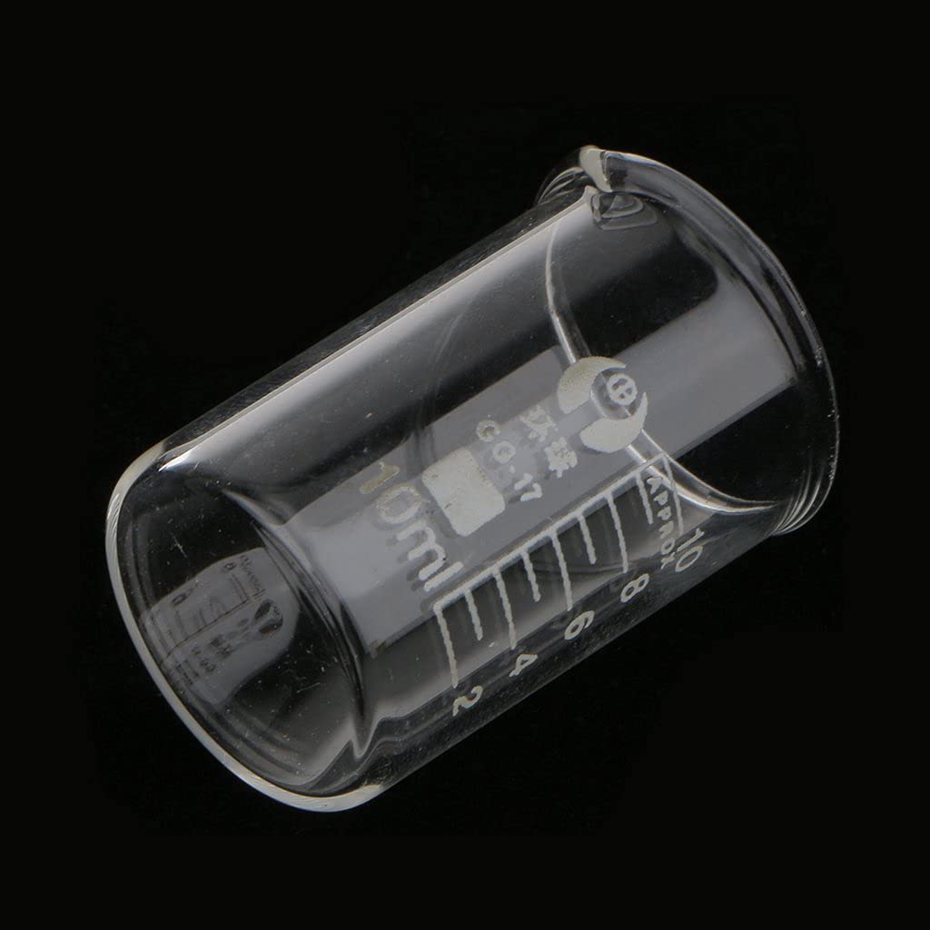 PULABO Nice DesignProfessional Lab Beaker Clear Measuring Cup Glass Beaker High Temperature Resistance Cup for Lab Use 10ML 2PCS and Creative