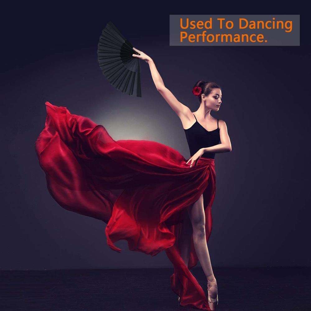 Folding Fan Handheld, 2Pc Folding Hand Fan Elegant Floral Red Silk Fans Exquisite Large Portable Chinese Fan Summer Handmade Home Decorative Folding Fans for Dance Wedding