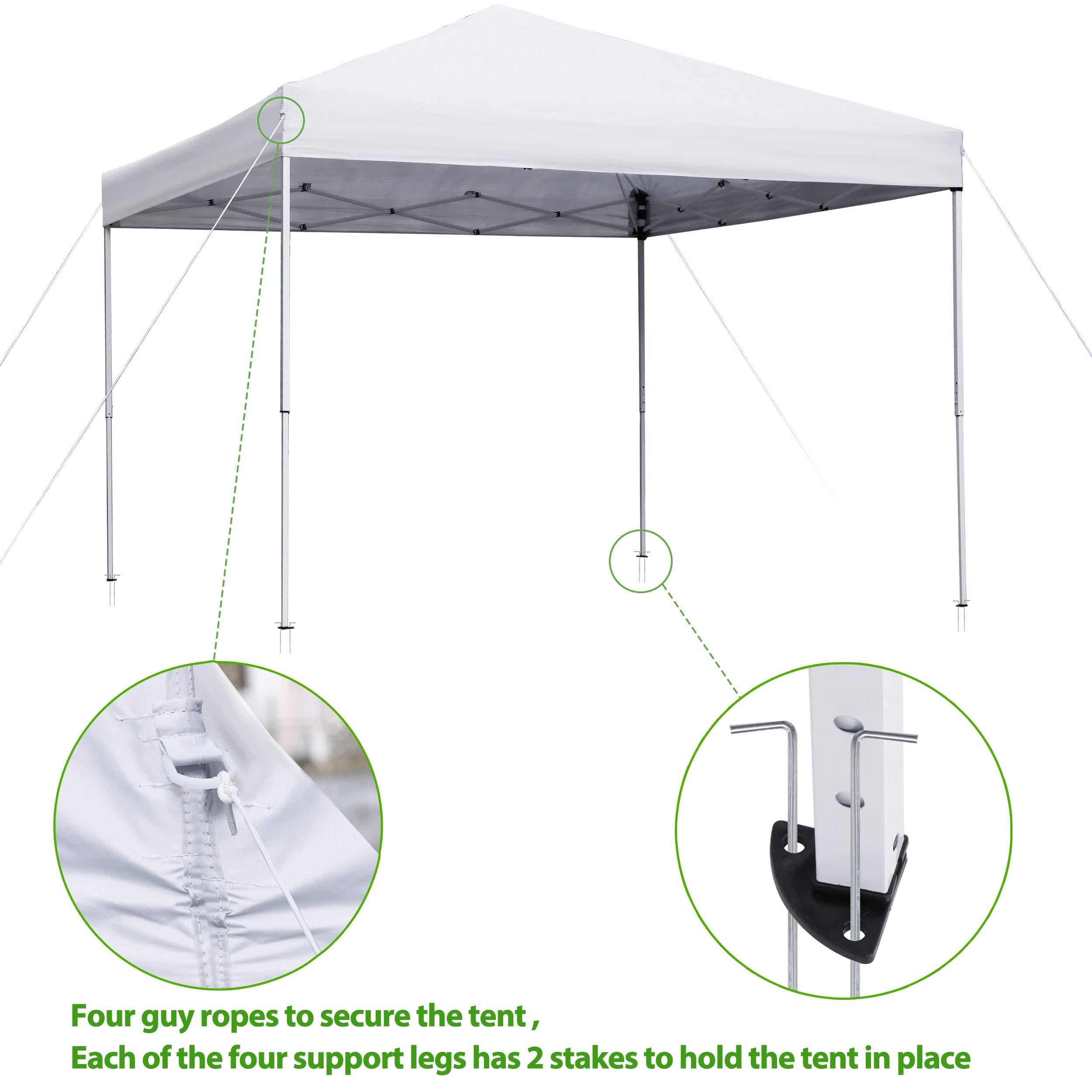 F2C 10x10 FT Pop Up Canopy Tent, Foldable Adjustable Outdoor Waterproof Sun Protection Shelter with Wheeled Carry Bag for Camping Picnic Wedding Party (Gray)
