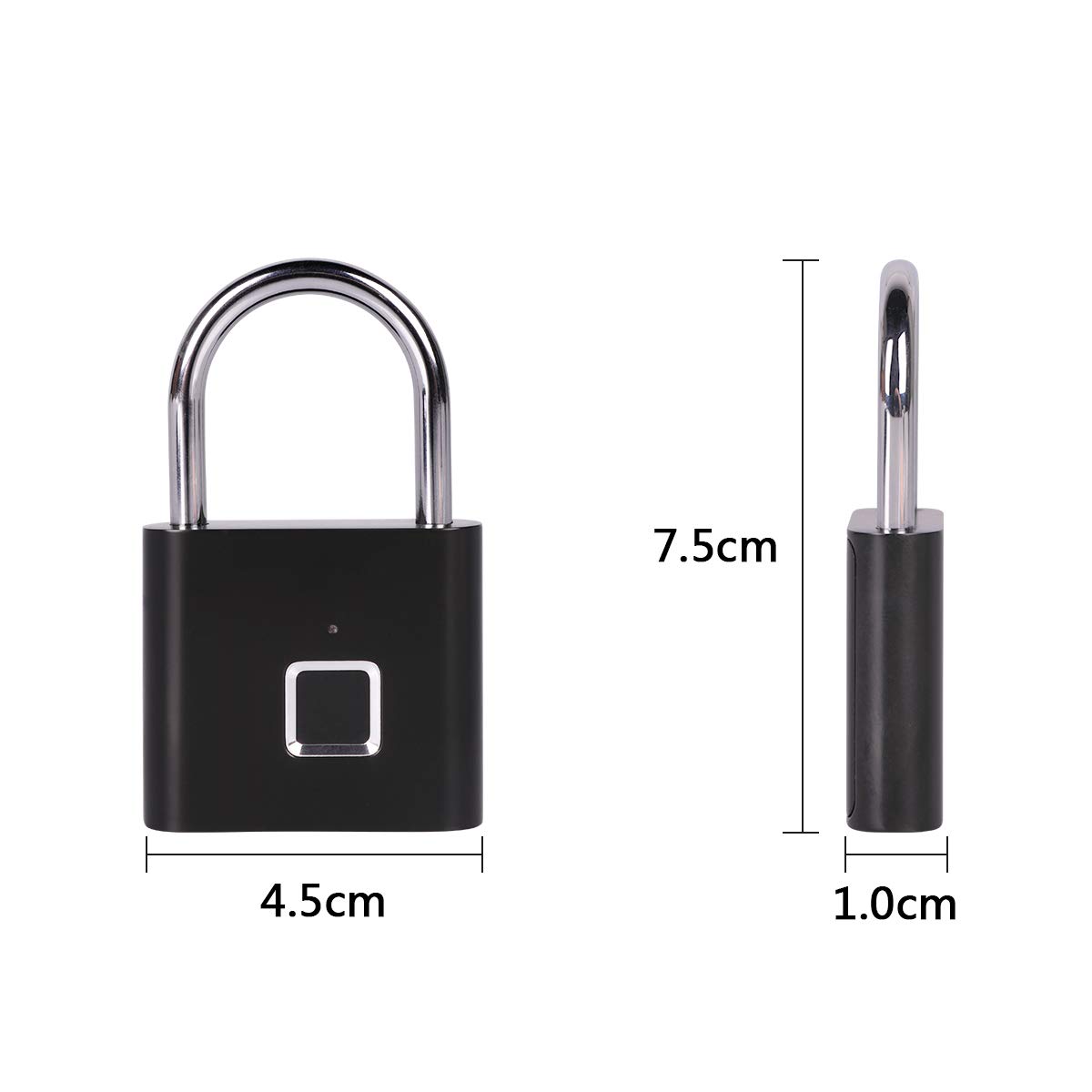 Fingerprint Padlock, One Touch Open Gym Lock for Locker, Sports, School & Employee Locker, Suitcase (No App, No Bluetooth & No Breaking into Troubled)
