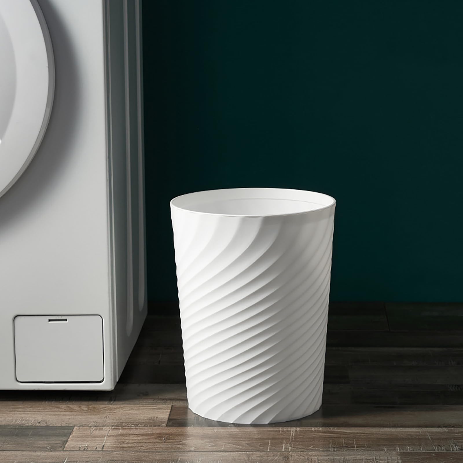 HOLTPHILI Small Trash Can 1.8 Gallon Wastebasket Recycling Bin for Bathroom Bedroom Office Kitchen (White, 2 Pack)