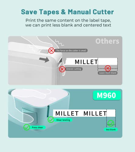 Vixic M960 Label Makers - Bluetooth Mini Label Maker Machine with Tape - Portable Handheld Label Printer,Easy to Use Smartphone Labeler for Home School Small Business Office Organizing, Rechargeable