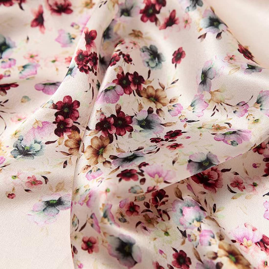 JIARI Women's Pure Mulberry Silk Scarf Long Satin Scarf Lightweight Wraps for Headscarf and Neck (Suihua13)