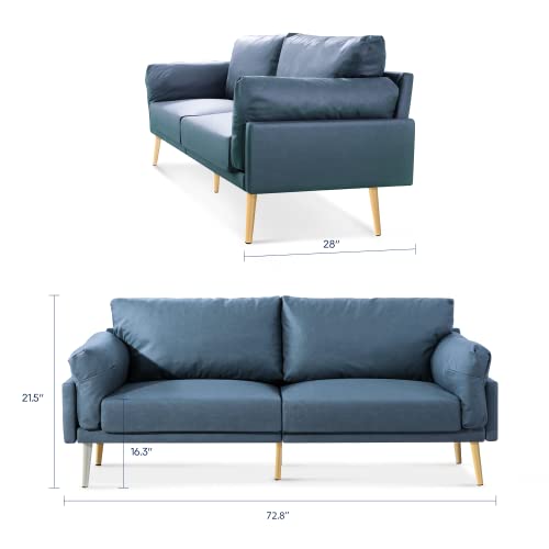 Vonanda Fabric Sofa, Blue Couch Upholstered Sofa, 72 Inch Blue Sofa, Modern Sofa for Living Room, Couch for Small Spaces, Apartment Sofa, Also for Bedroom, Office, Blue