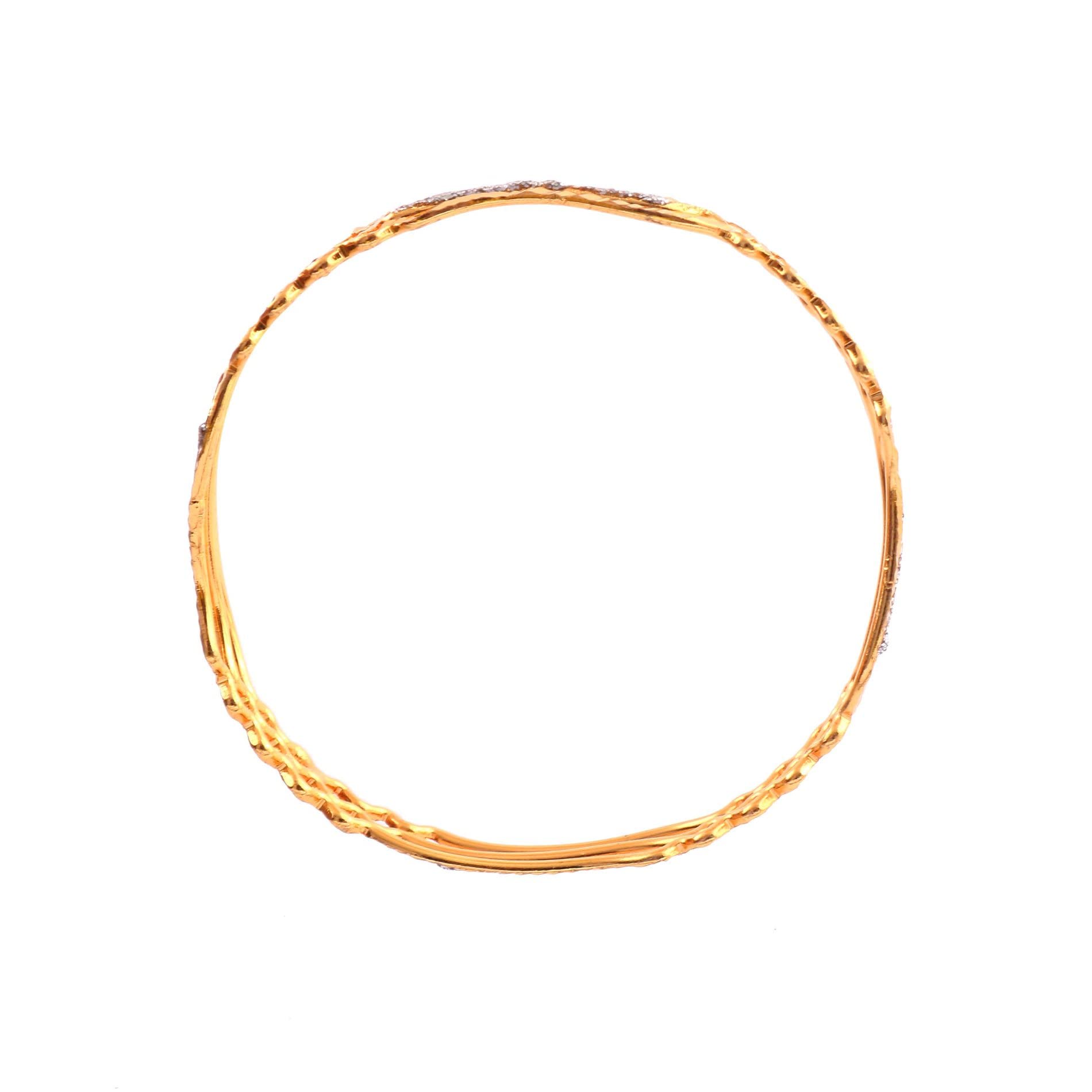 Jewar Mandi Bangles Gold Plated Silver Etching Handmade Work Bracelet Jewelry for Women (Zig Zag Bangles, 2.4) (Zig Zag Bangles, 2.6)