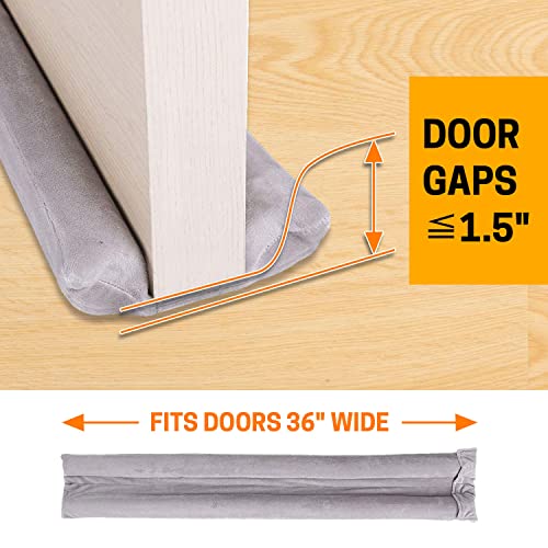 VISEMAN 36 Inch Under Door Draft Stopper-Twin Door Draft Noise Blocker, Double Sided Door Draft Guard, Machine-Washable
