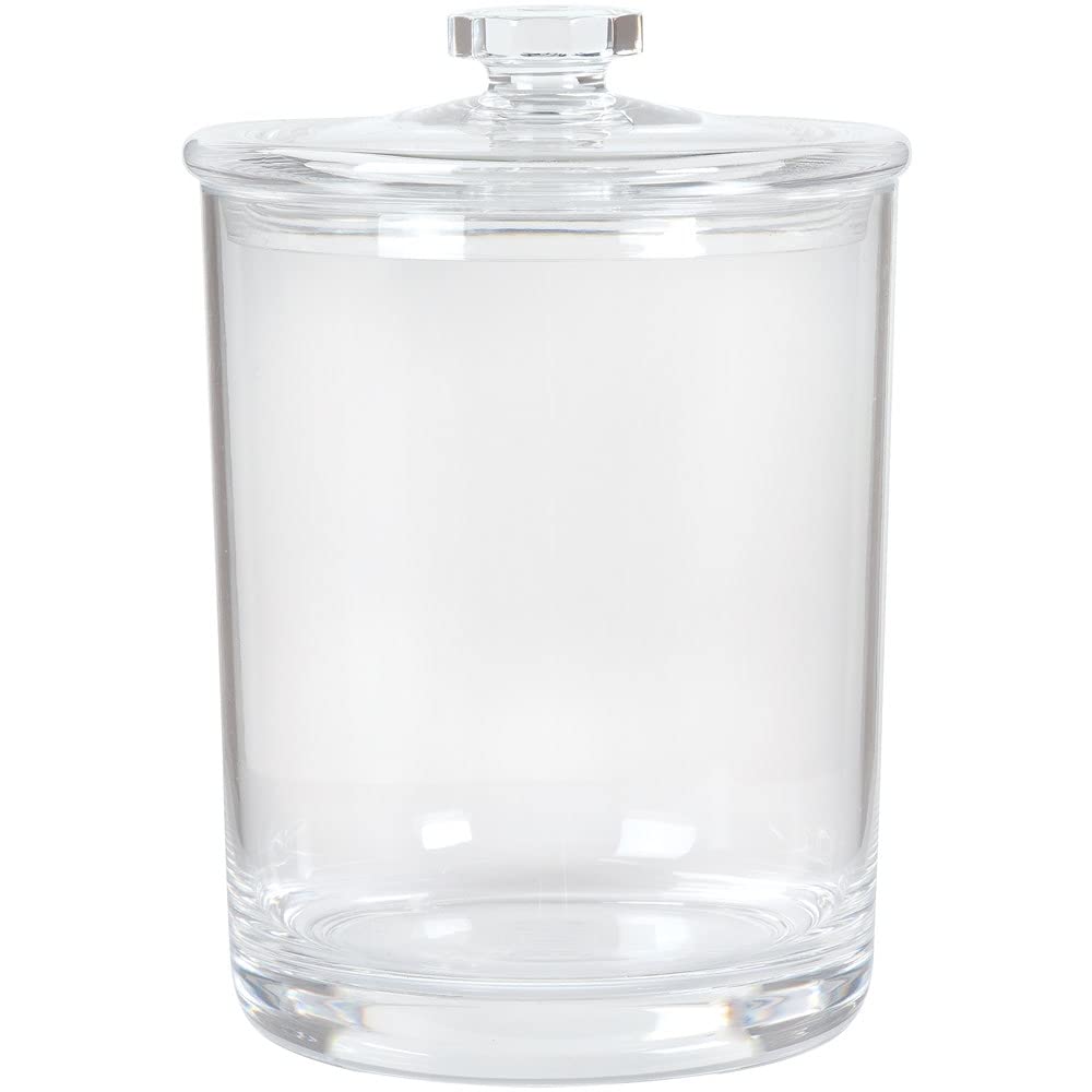 ForPro Professional Collection Acrylic Apothecary Jar with Lid, 60 Oz Storage Container for Bathroom, Kitchen and Office, 7.75" x 5"