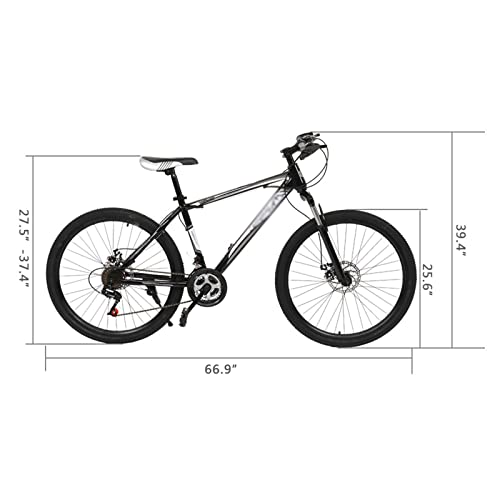 KOWMzxc Bikes for Men 1Set Metal Mountain Bike 26 Inch 21 Speed Disc Brake Adjustable Seat Stable Reliable Bicycle