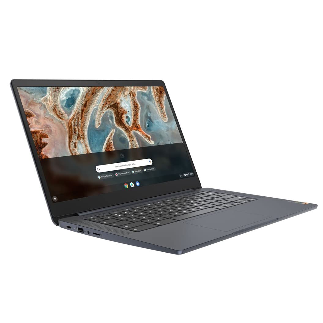 Lenovo IdeaPad 3 Chromebook Laptop, 14'' HD Display, 8-Core MediaTek MT8183, 4GB LPDDR4X, 64GB eMMC, USB-C, MicroSD Card Reader, Webcam, WiFi, SPS Wireless Mouse, Abyss Blue, Chrome OS