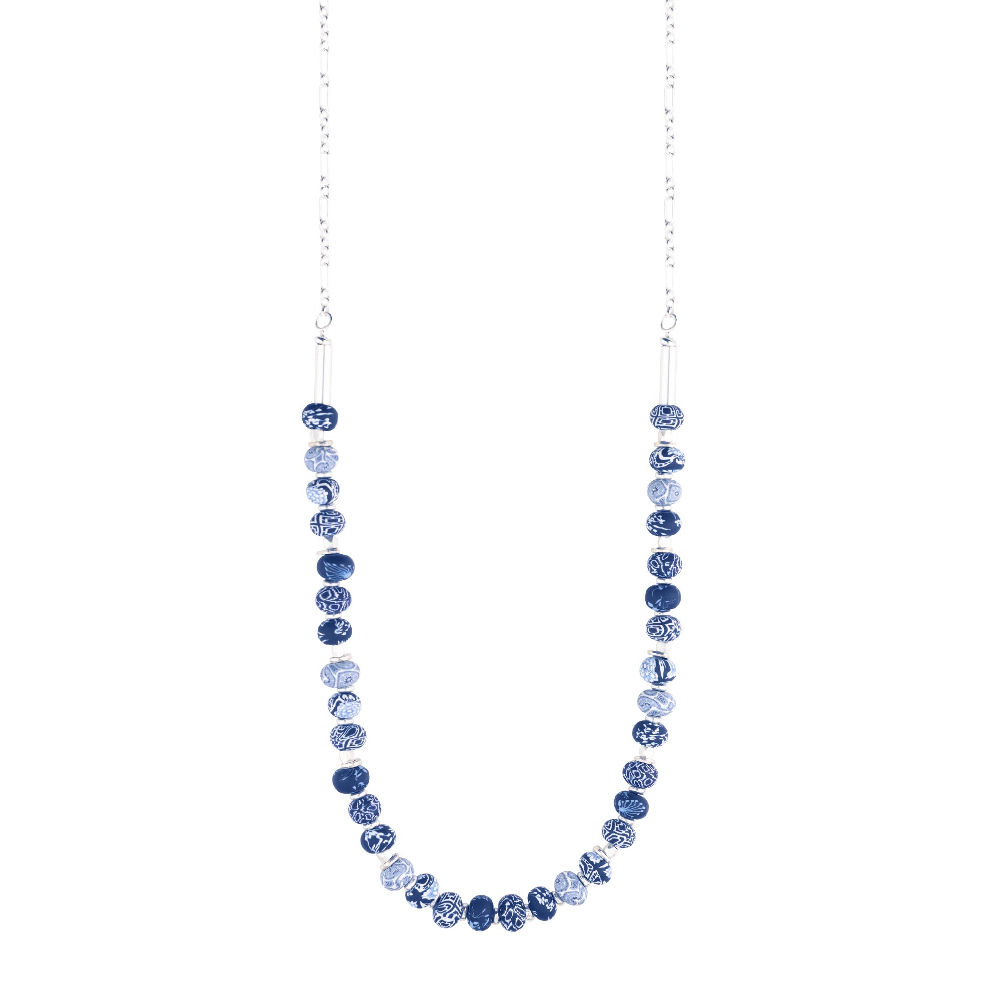 JILZARAH Beaded Chain Necklace (Dutch Blue)