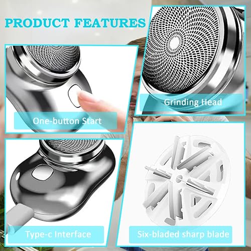 Mini Shave Portable Electric Shaver: Upgrade Electric Razor with LCD Screen Powerful Storm Shaver for Men Pocket Size USB Rechargeable Shaver Easy One-Button Use for Home Car Travel (Green)
