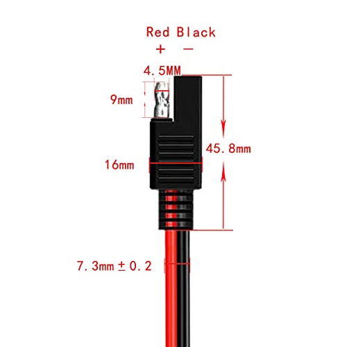 Liwinting SAE Y Splitter 1 to 2 SAE Extension Cord SAE Extension Cable Solar Panel Photovoltaic Cable Male to Female Extension Cord Bullet SAE One Point Two 14AWG 60cm/1.96FT