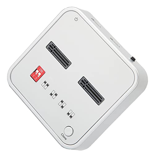 Internal Hard Drives, Hard Disk Duplicator M.2 SATA/NVME SSD/SD, Dual‑Bay Protocol Docking Station 100‑240V, Adopts Vertical Open Design, Supports M.2 SATA / NVME, SSD Protocols(White)