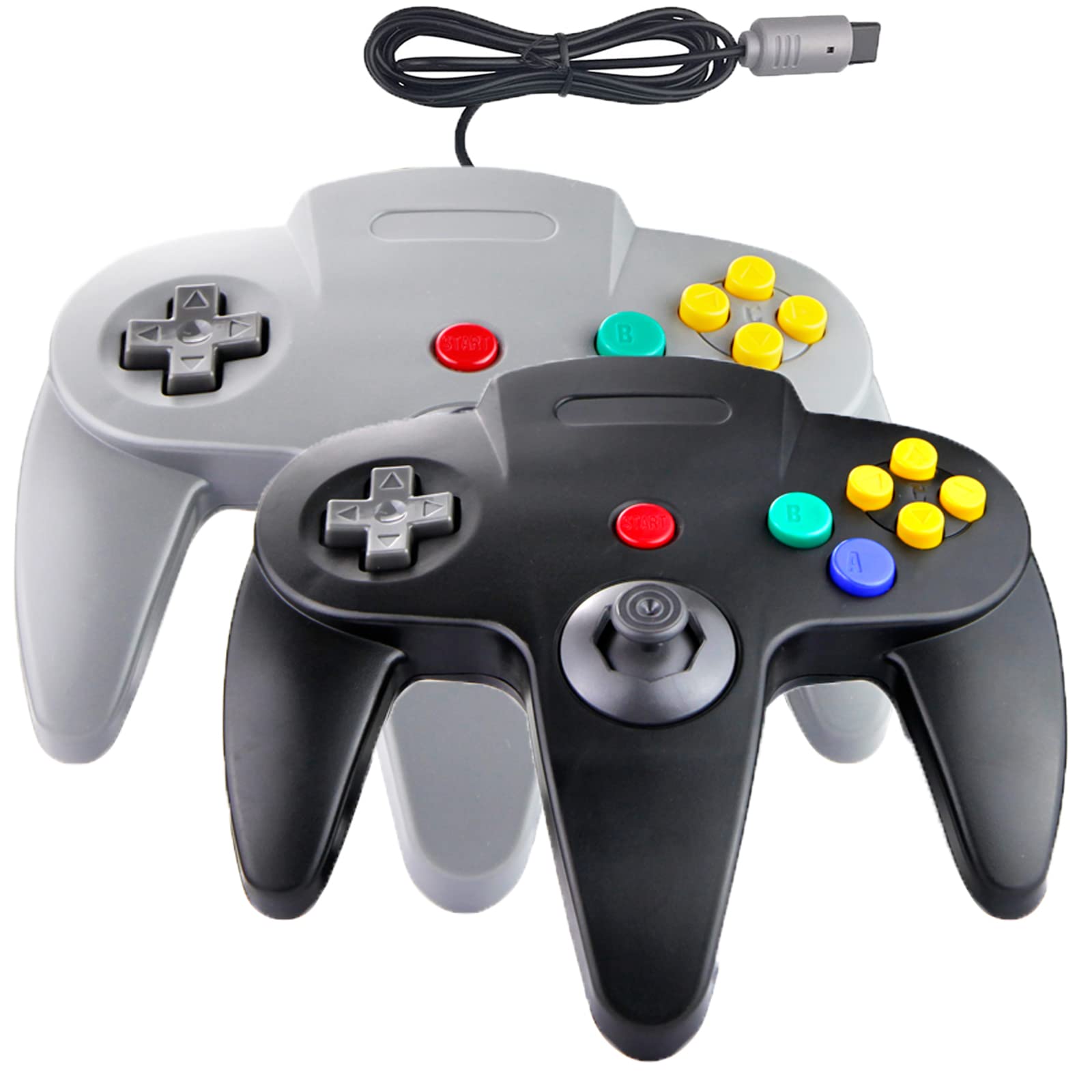 JINHOABF Classic N64 Controller,Wired N64 64-bit Gamepad Joystick for N64 Console(Black)