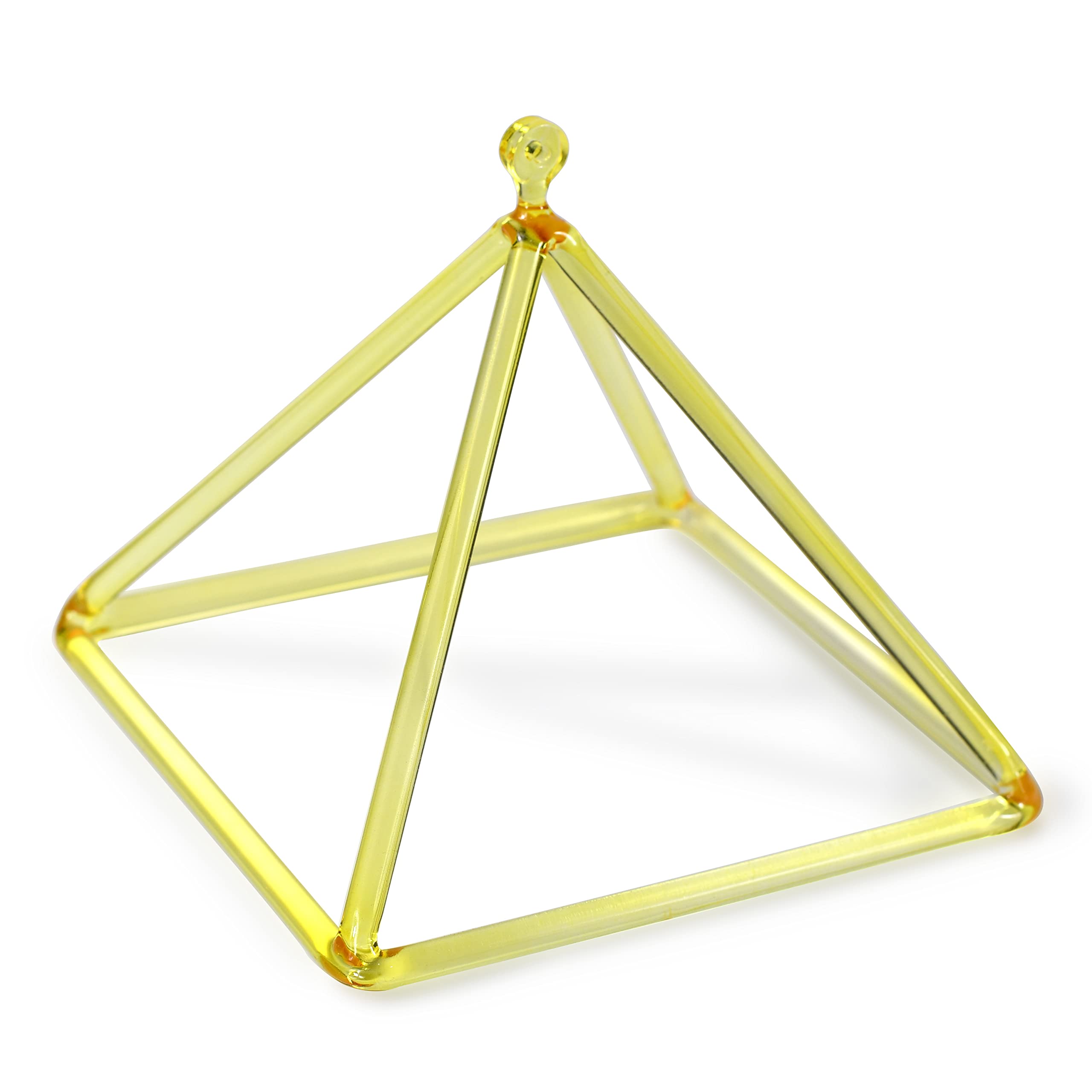 Joysense 6-10 inch Set of 5 Colored Quartz Crystal Singing Pyramids With Crystal Singing Bowl Striker