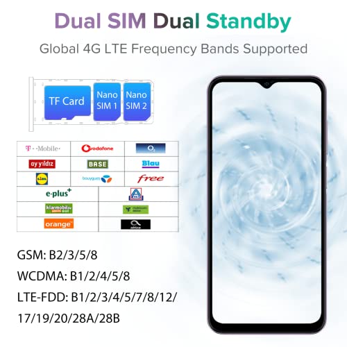 Ulefone Note 14 Unlocked Android Phones - 6.52-inch HD+ Display Android 12 OS 7GB RAM+16GB ROM 4500mAh Battery 8MP+5MP Camera 3-Card Slot T-Mobile Unlocked Smartphone (Purple)