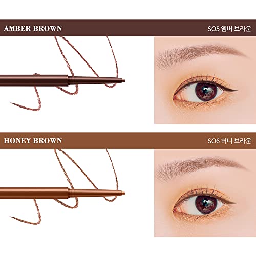 IM UNNY Skinny Fit Slim Eyeliner Pencil S04. Red Brown, All Day Waterproof, Smooth Easy Drawing Long Lasting Gel Soft Touch Vivid Color,1 Count Korean Makeup